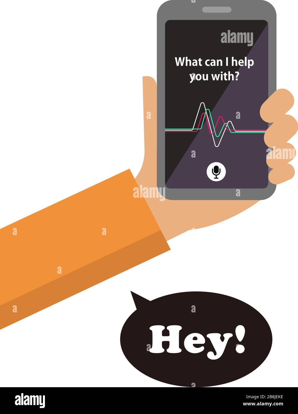 Concierge app ( personal voice assistant / siri ) vector banner ...