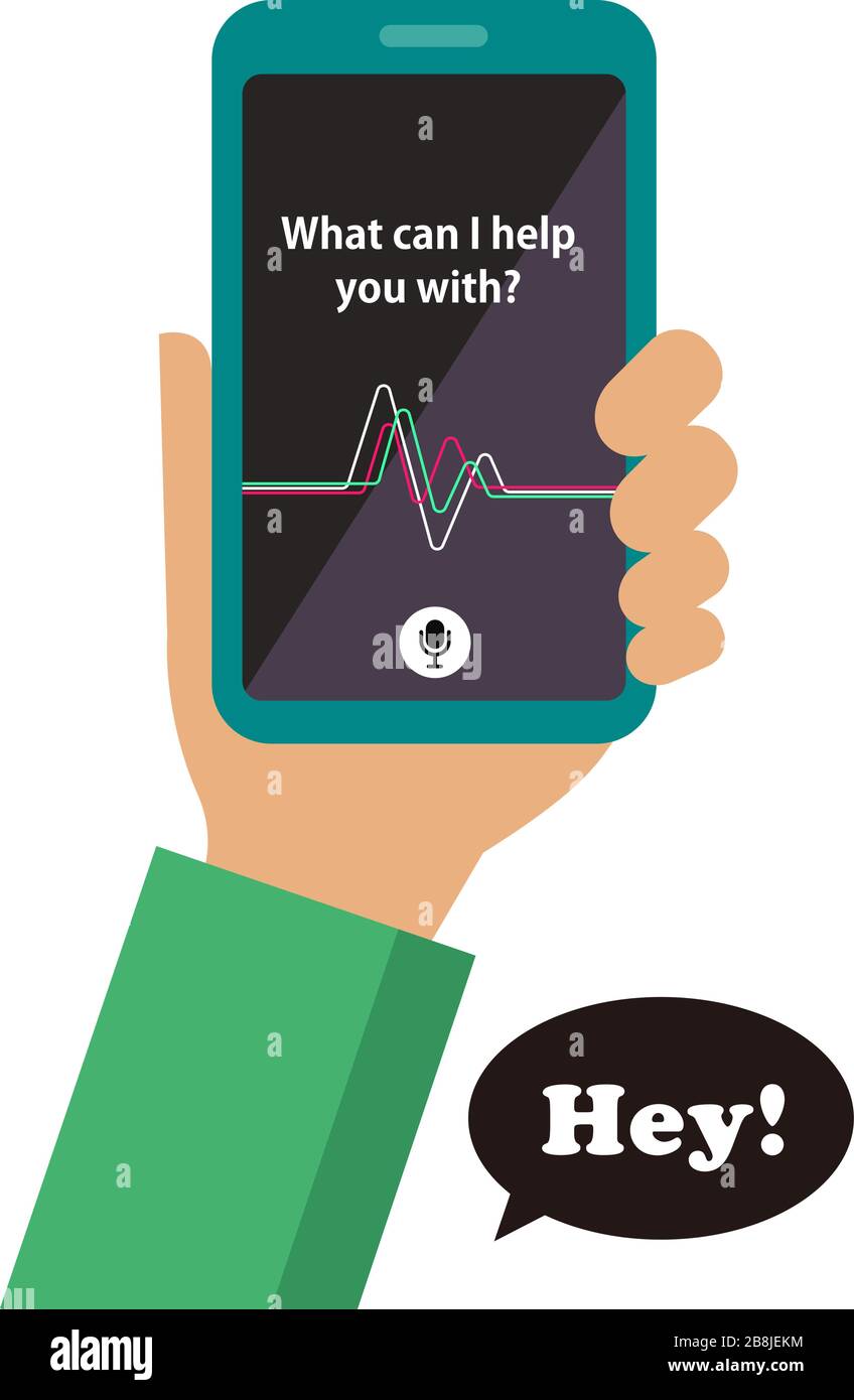 Concierge app ( personal voice assistant / siri ) vector banner ...