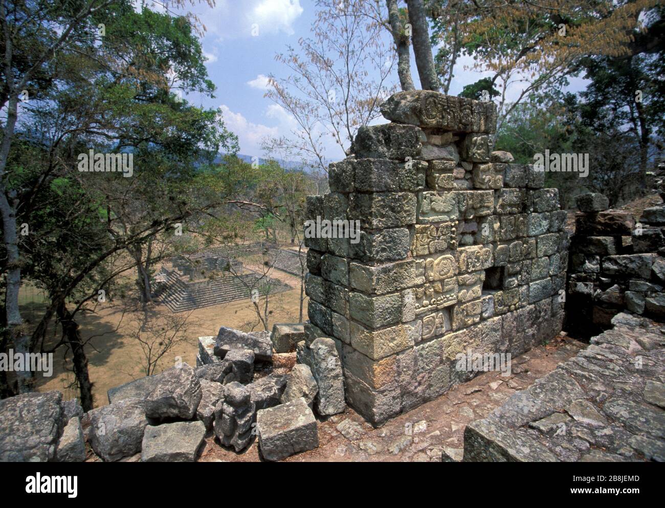 From the top of a pyramid Copan Ruins, an archaeological site of the ...