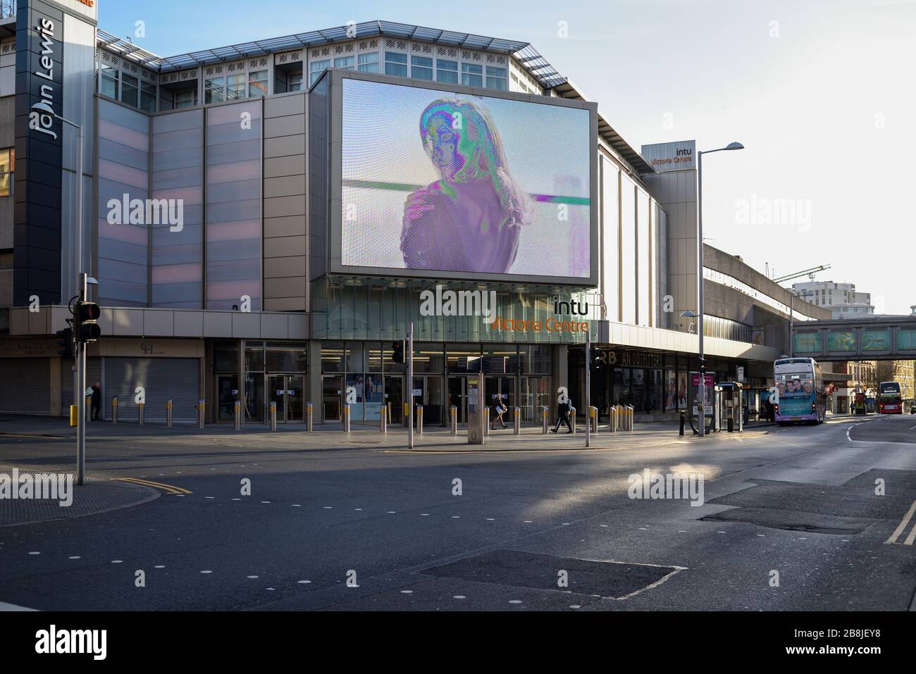 Empty City Streets Of Nottingham During Coronavirus Pandemic,UK Stock ...