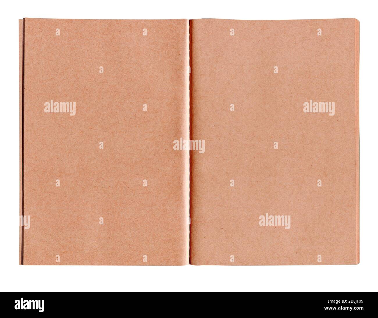 Kraft notebook on a white background. Brown paper cover isolated on ...