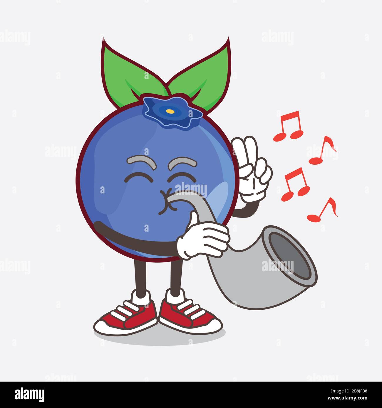 An illustration of Blueberry Fruit cartoon mascot character playing ...
