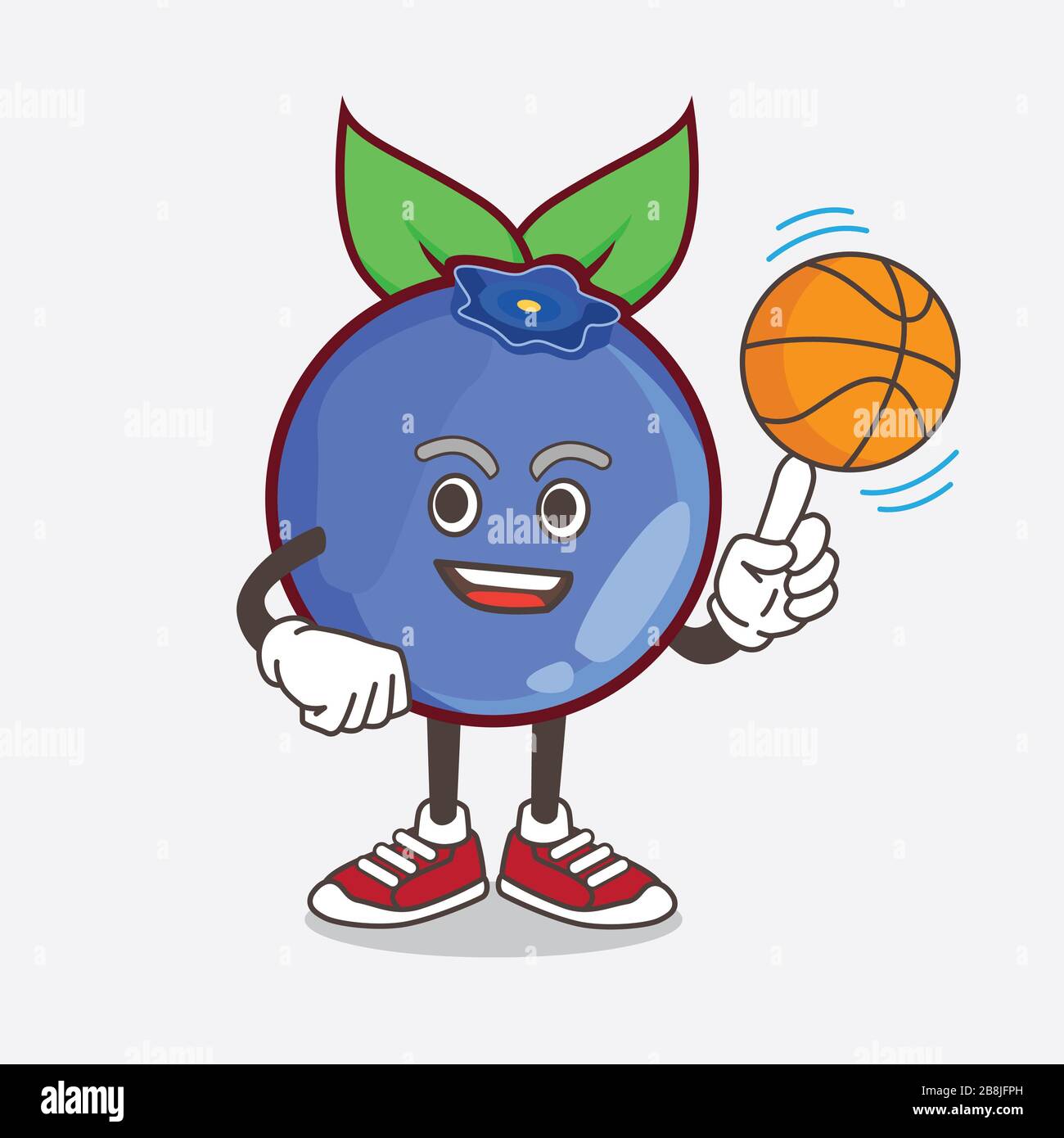 An illustration of Blueberry Fruit cartoon mascot character with a ...