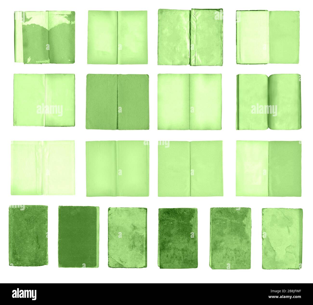 Green book collection isolated on white. Green books set isolated Stock ...