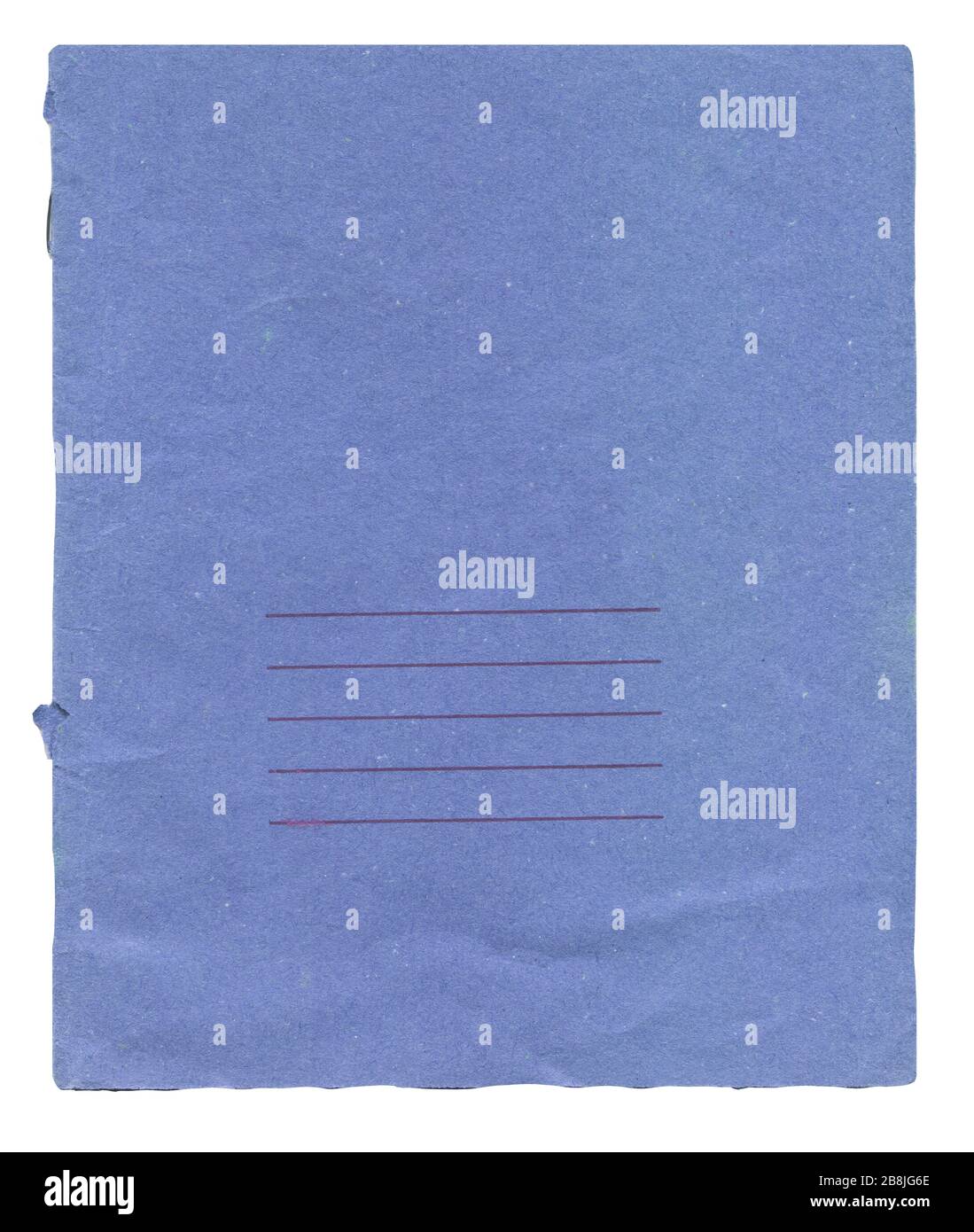 Blue old exercise book. Blue notebook isolated on white background. Old ...