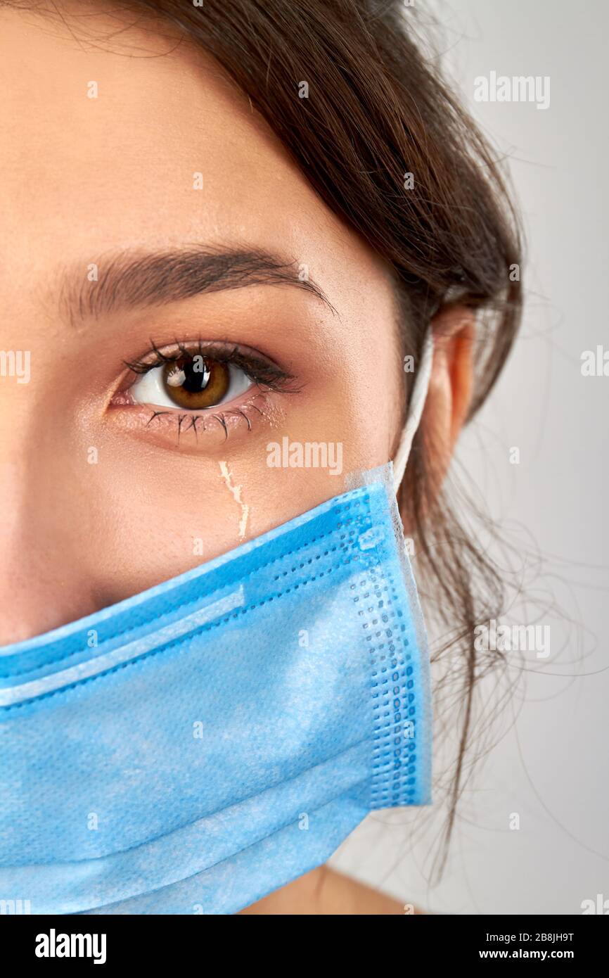 Close up crying woman's eye Stock Photo - Alamy