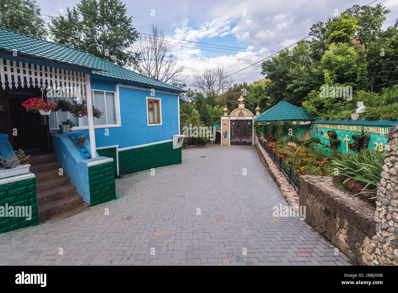 Inside the walls of Holy Trinity Saharna Monastery in Saharna village ...