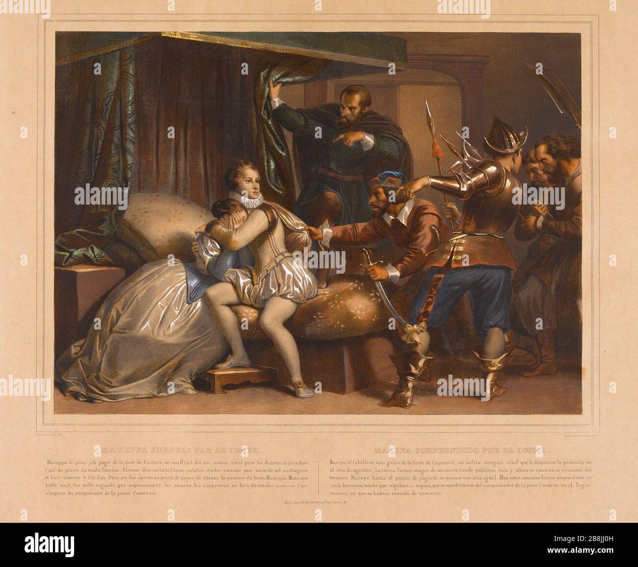 Mazeppa surprised by Count Achille Devéria (1800-1857). Mazeppa surpris ...