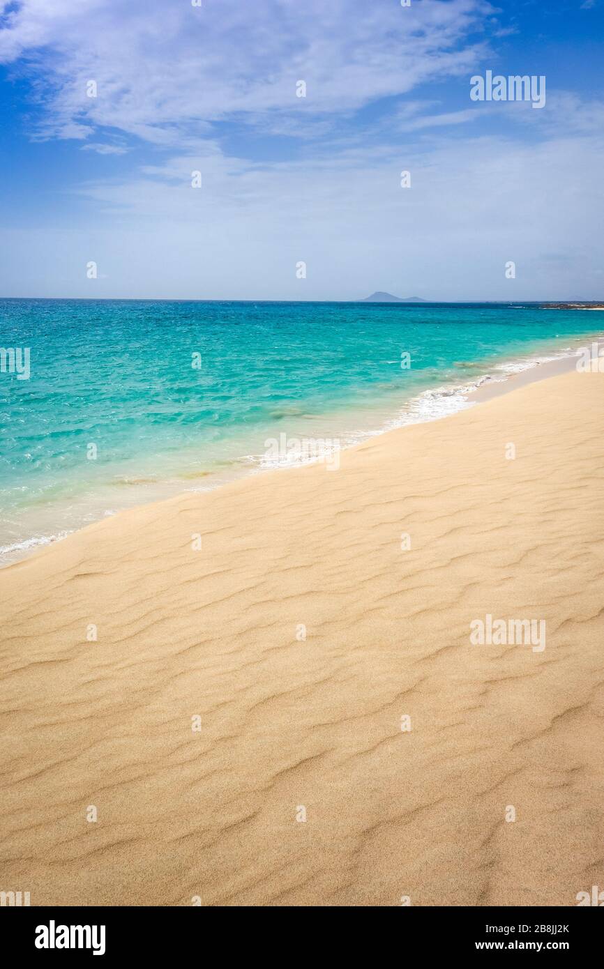 Ponta preta beach and dune in Santa Maria, Sal Island, Cape Verde ...