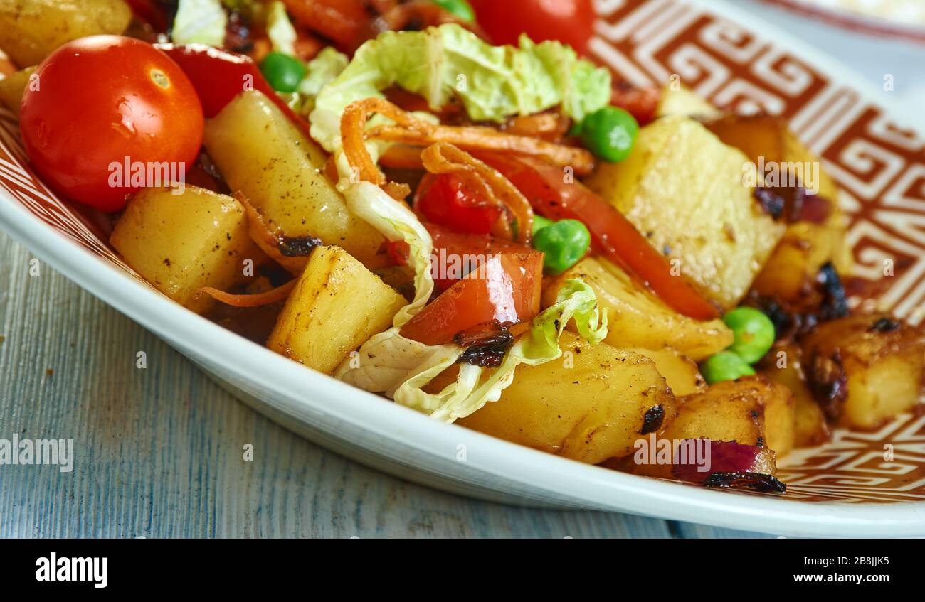 Ethiopian Vegetable Tibs, Ethiopian dish consisting of spicy Stock ...