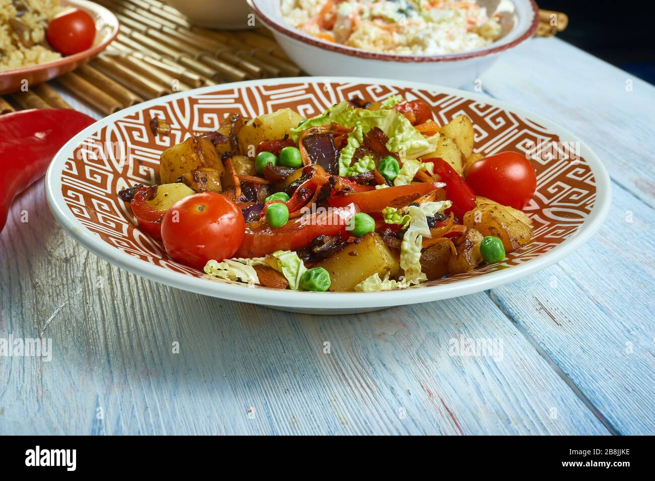 Ethiopian Vegetable Tibs, Ethiopian dish consisting of spicy Stock ...