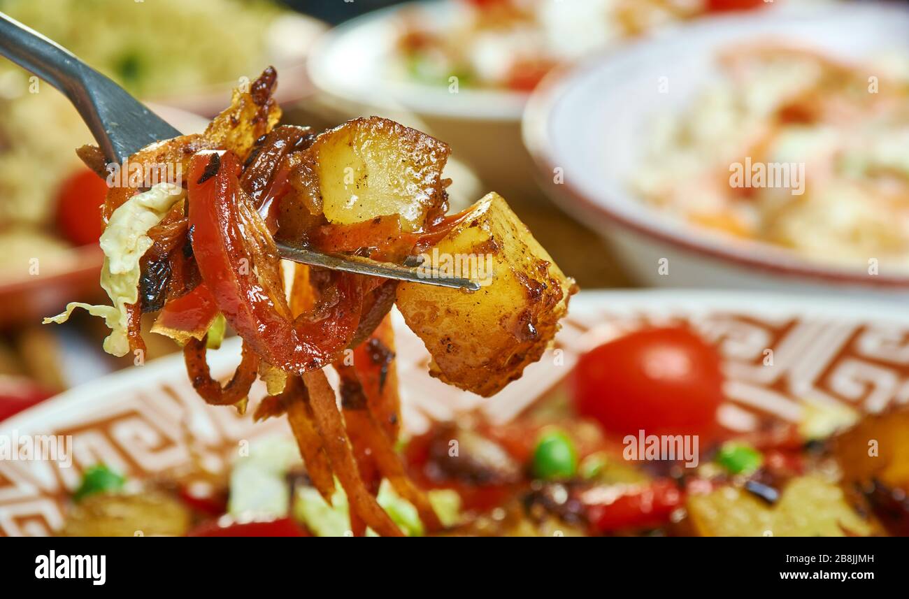 Ethiopian Vegetable Tibs, Ethiopian dish consisting of spicy Stock ...