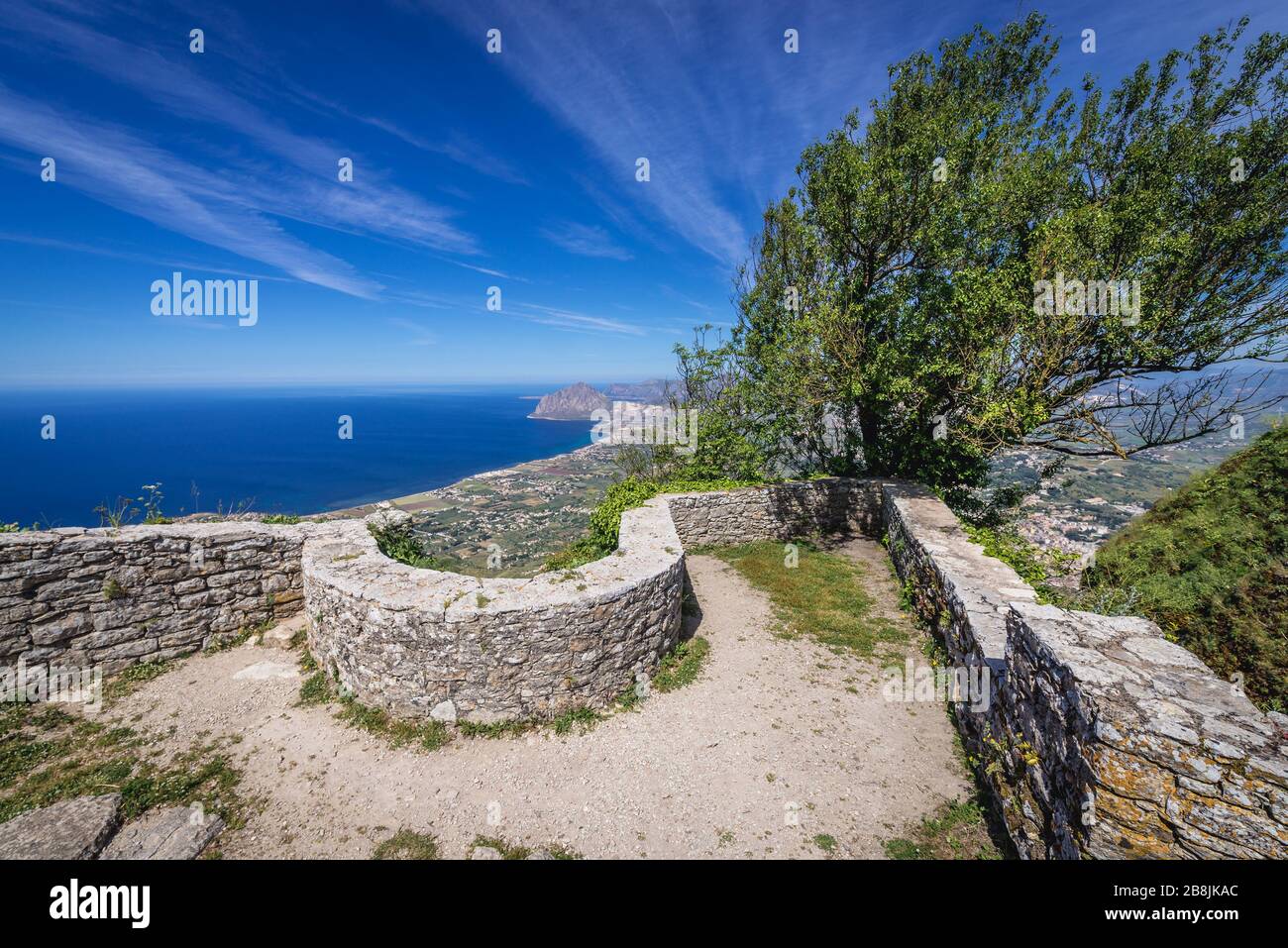 Ruins of Norman castle in Erice historic town also known as the Venus ...