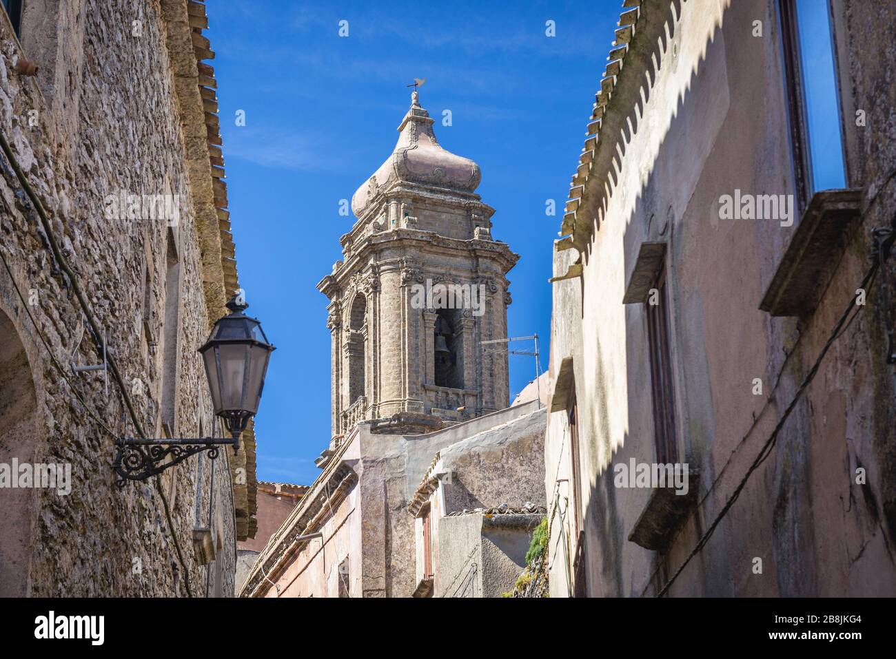 Tower of Erice historic town on a Mount Erice in the province of ...