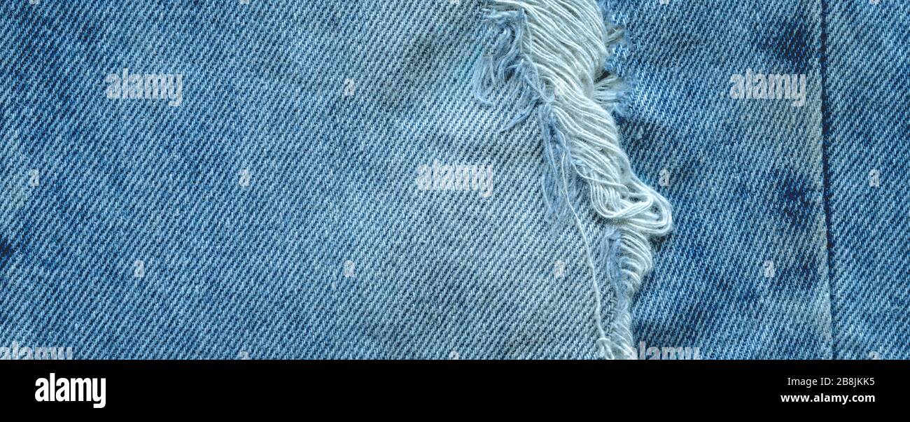 Closeup view blue natural clean denim texture. Texture of jeans textile ...
