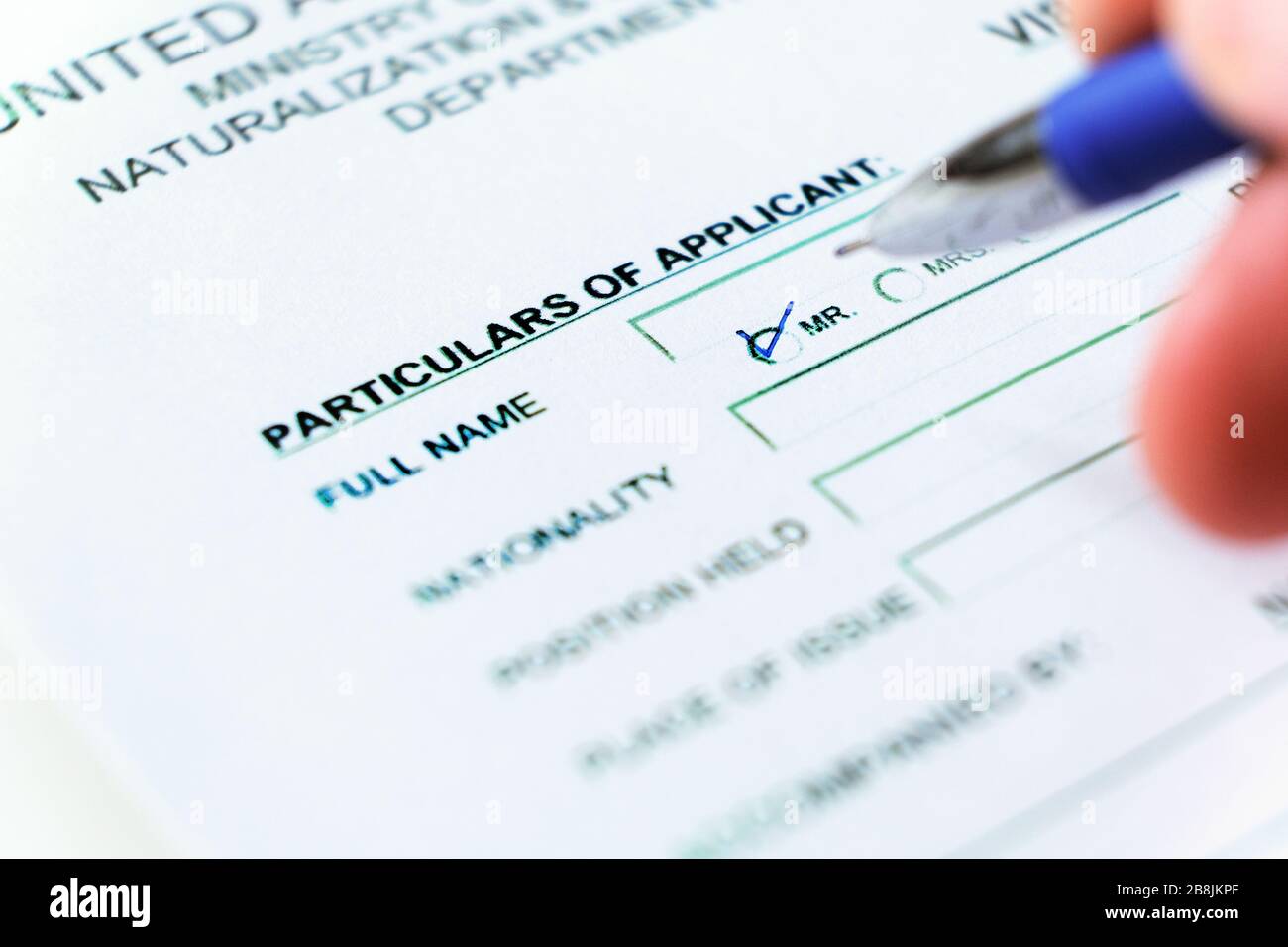 Filling out the form. Sample questionnaire. Documentary information ...