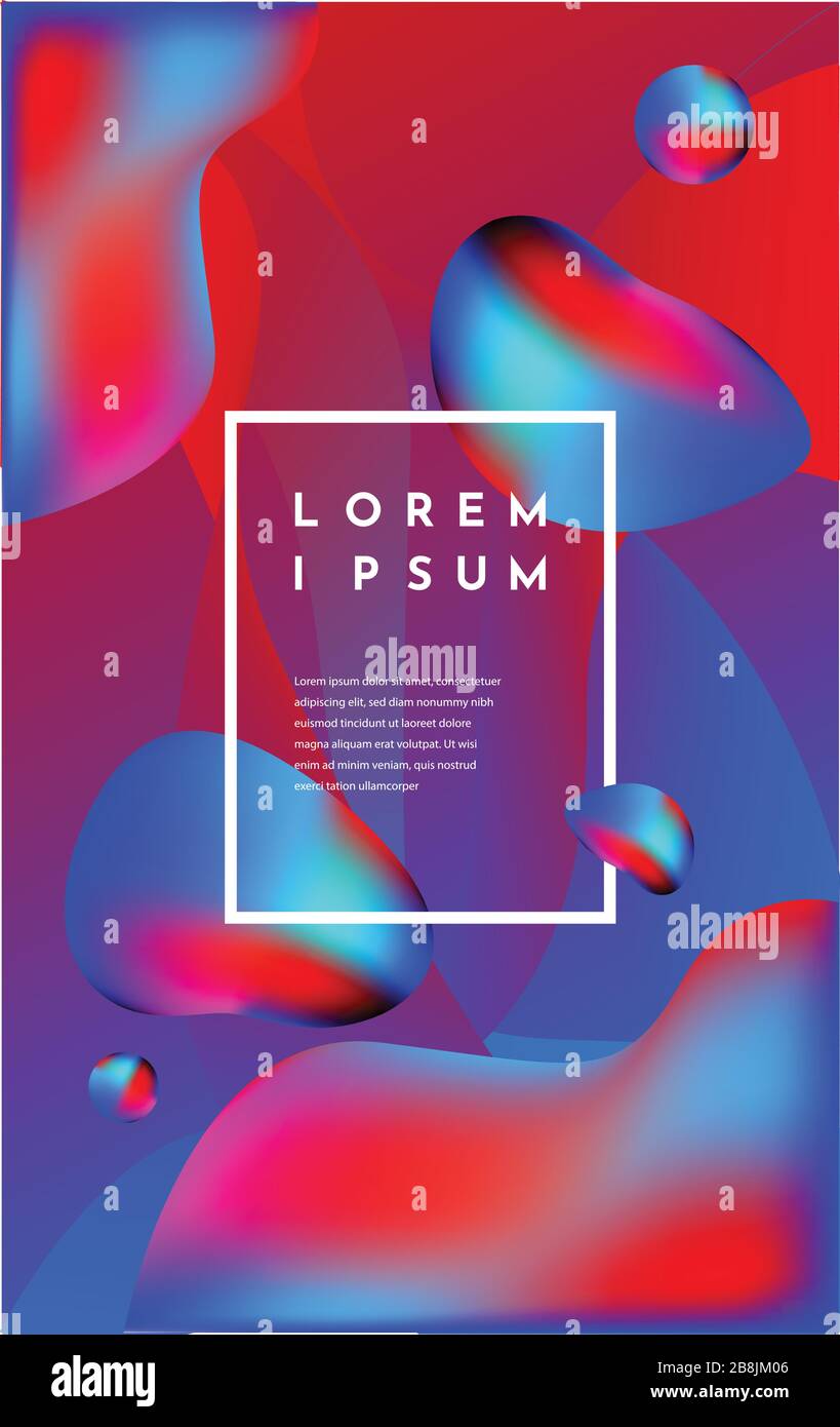 Two colorful abstract poster. Liquid ink. Modern style trends ...