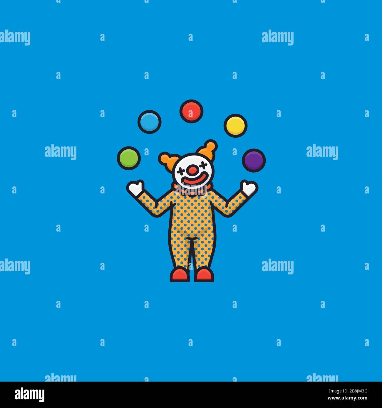 Juggling Clown vector illustration for Fun Day on April 1st. Circus ...