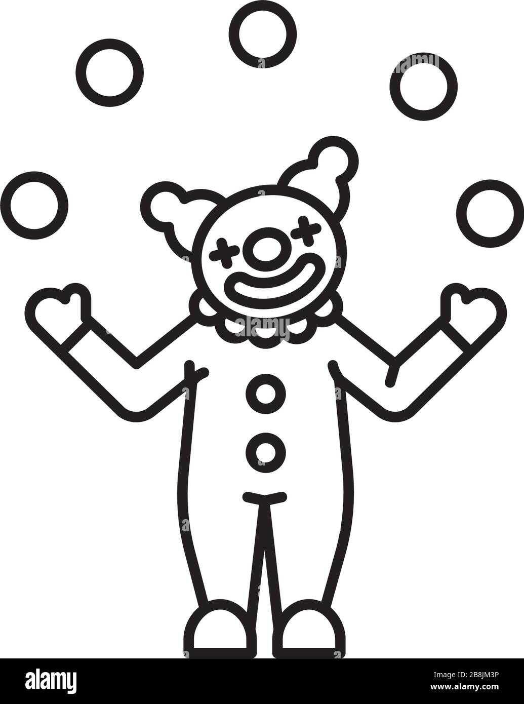 Juggling Clown vectorline icon. Circus and fun outline symbol Stock ...