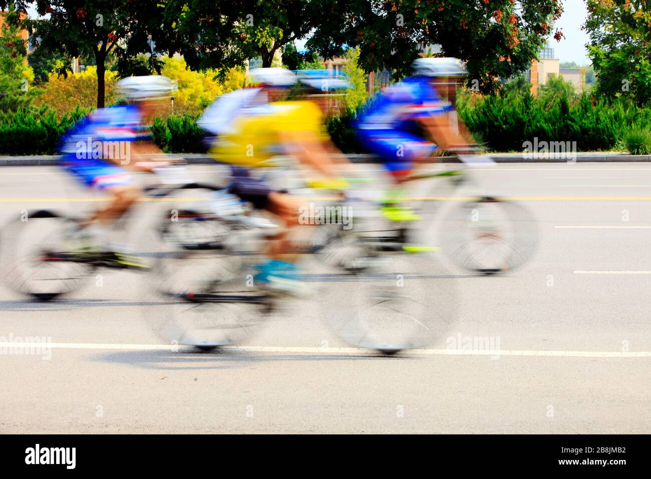 Cycling competition,cyclist athletes riding a race at high speed Stock ...