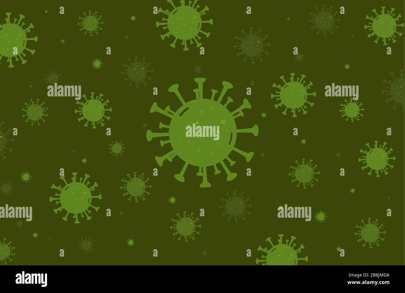 Corona Virus, Covid-19. Green corona disease bacteria pattern ...