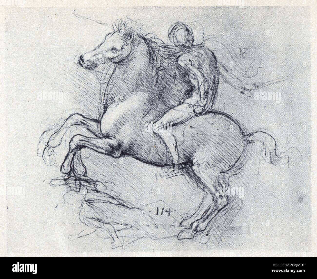 Leonardo da Vinci. Study from nature for the Sforza Monument. 1490 ...