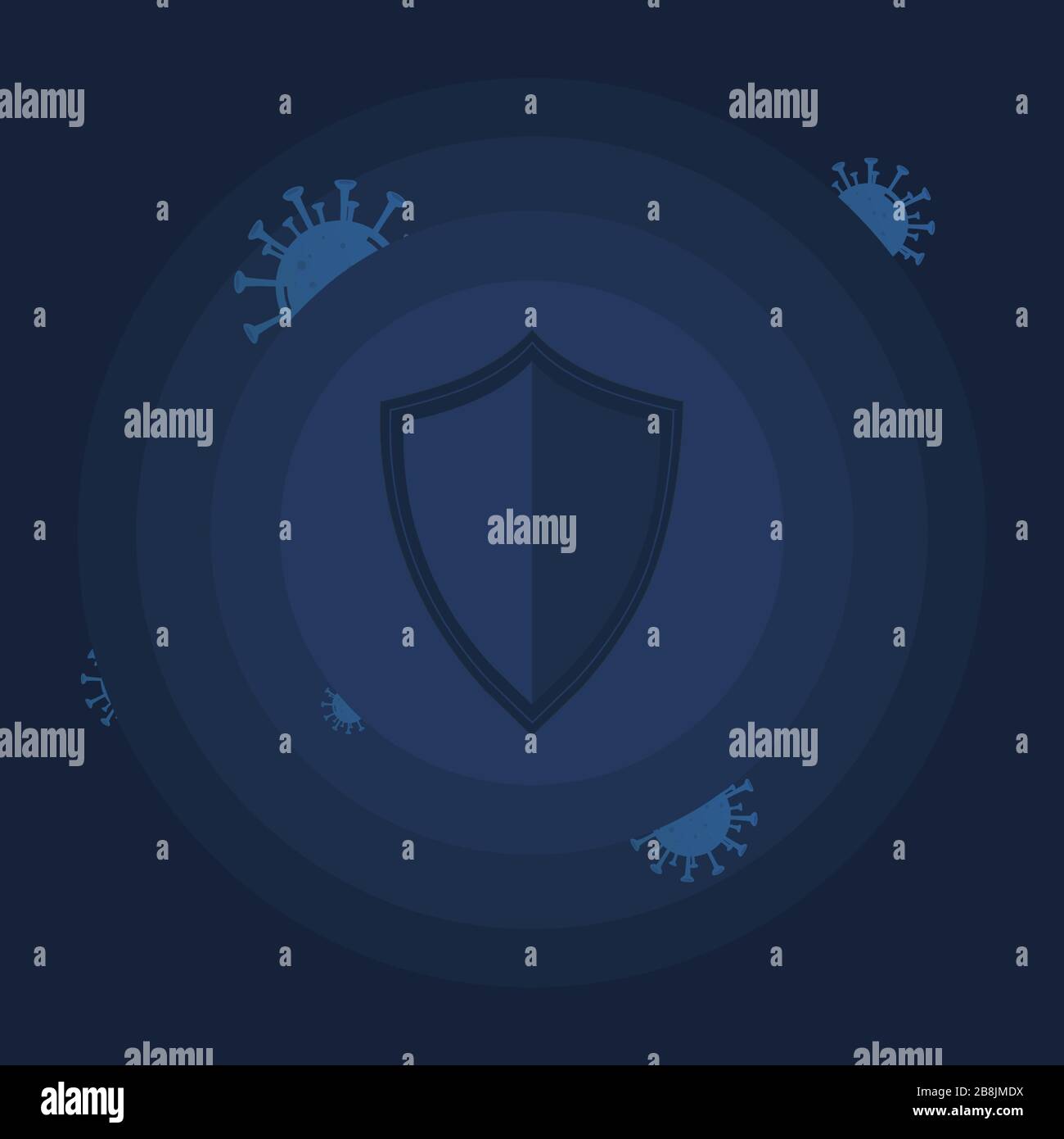 Virus protection concept with shield, guard icon Stock Vector Image ...