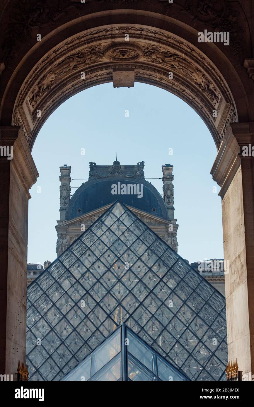 Louvre Exterior With People High Resolution Stock Photography and ...