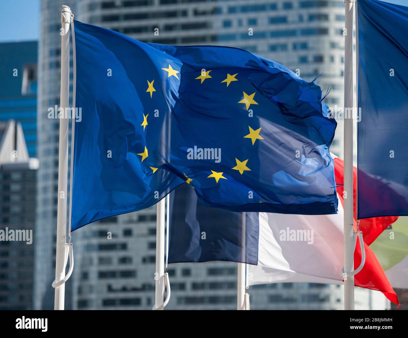 European union flag waving coronavirus hi-res stock photography and ...