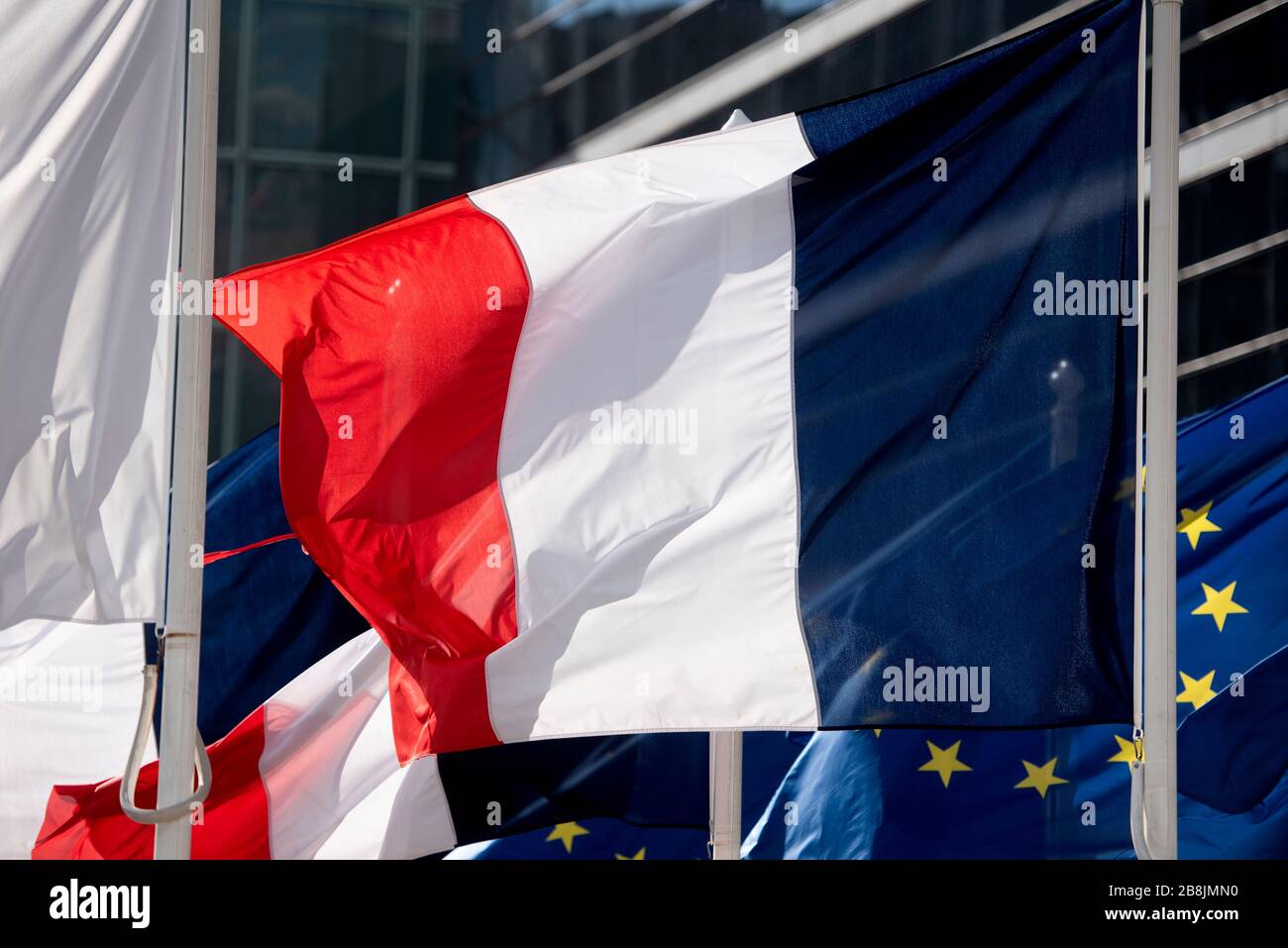 Flags of France and European Union Stock Photo - Alamy