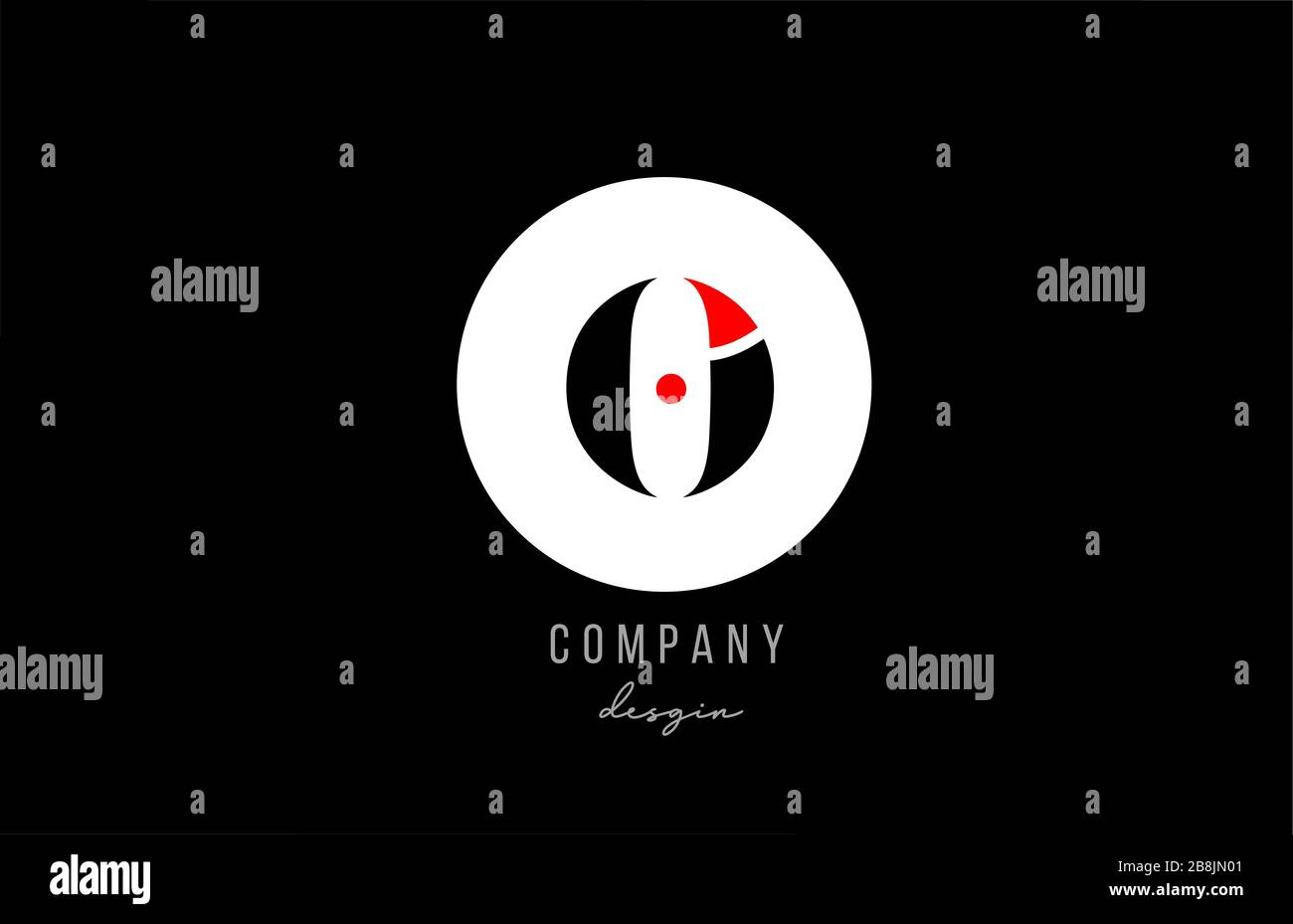 O letter alphabet logo icon design with white circle for business and ...