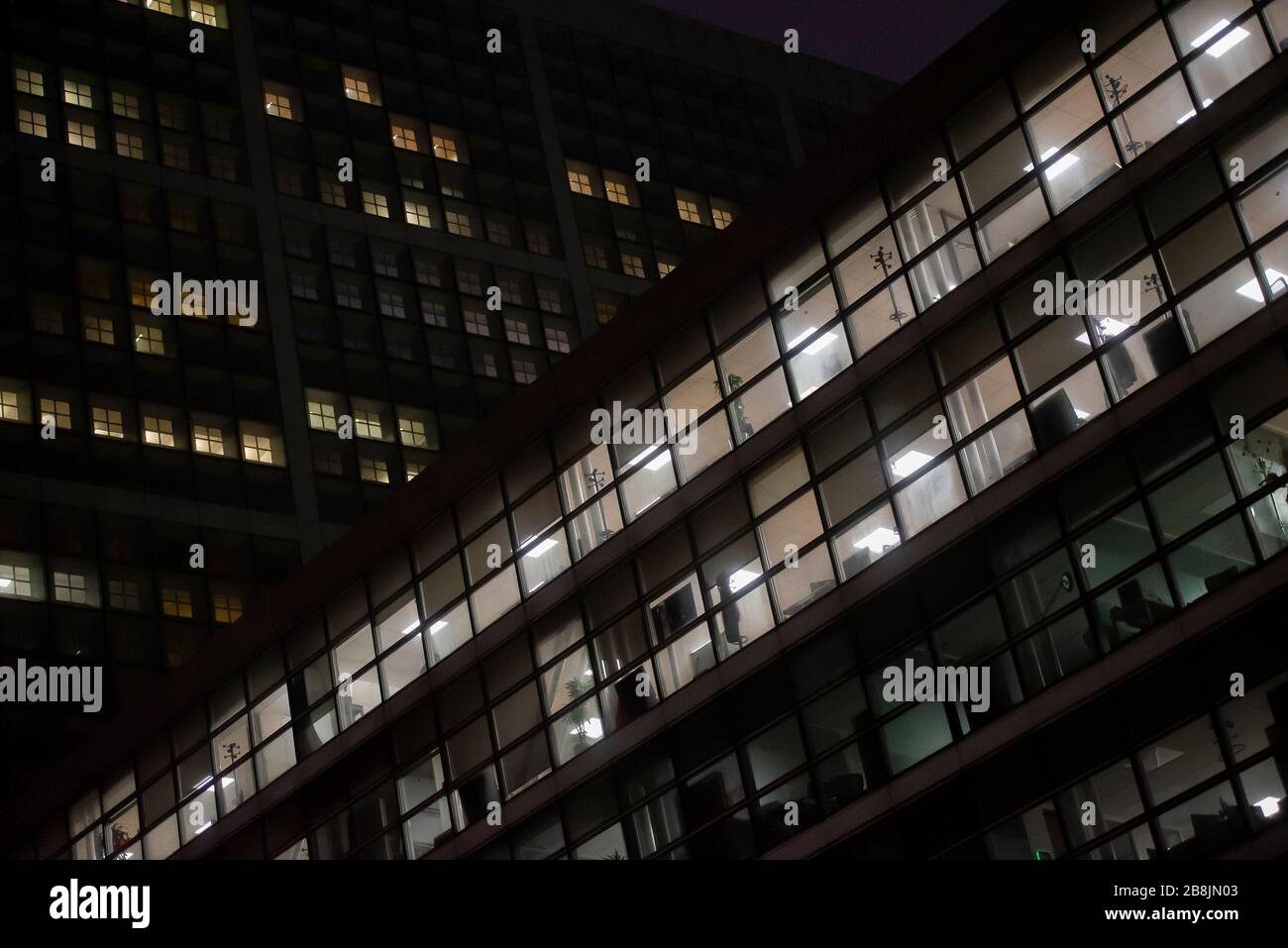business office at night - corporate building Stock Photo - Alamy