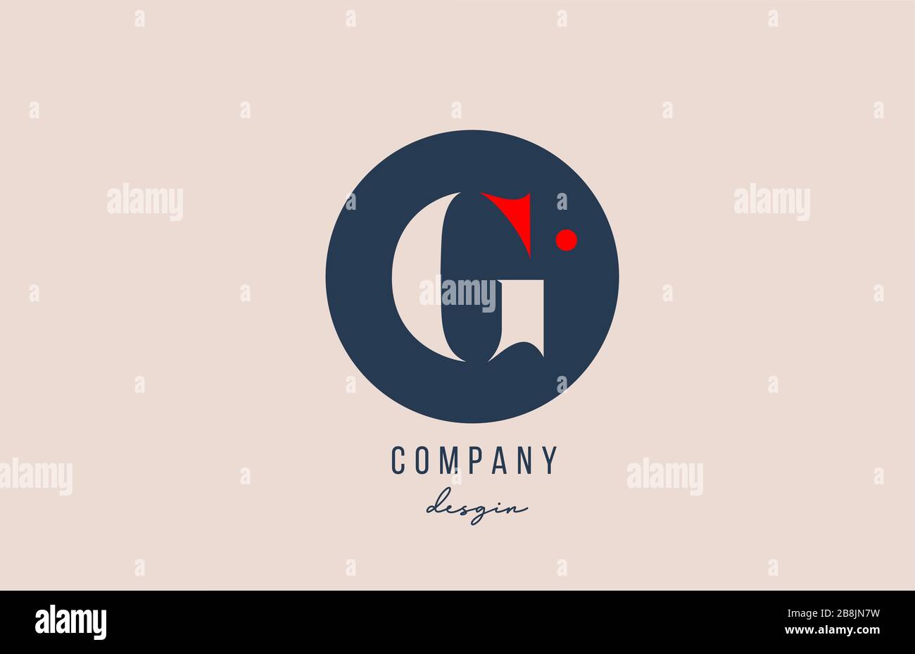 red dot G letter alphabet logo icon design with blue circle for company ...