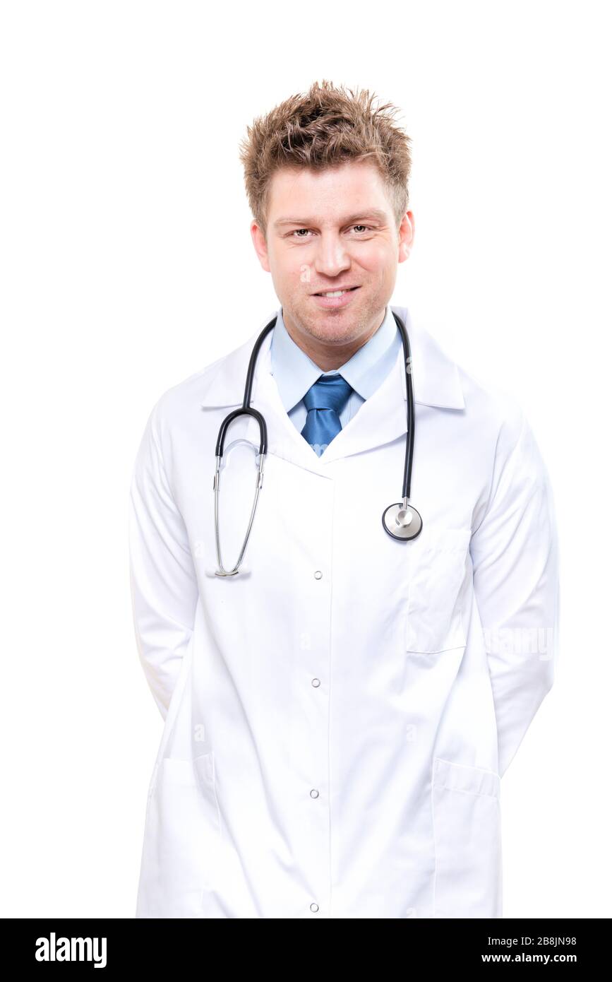 Smiling cherfull male medical doctor with stethoscope Stock Photo - Alamy