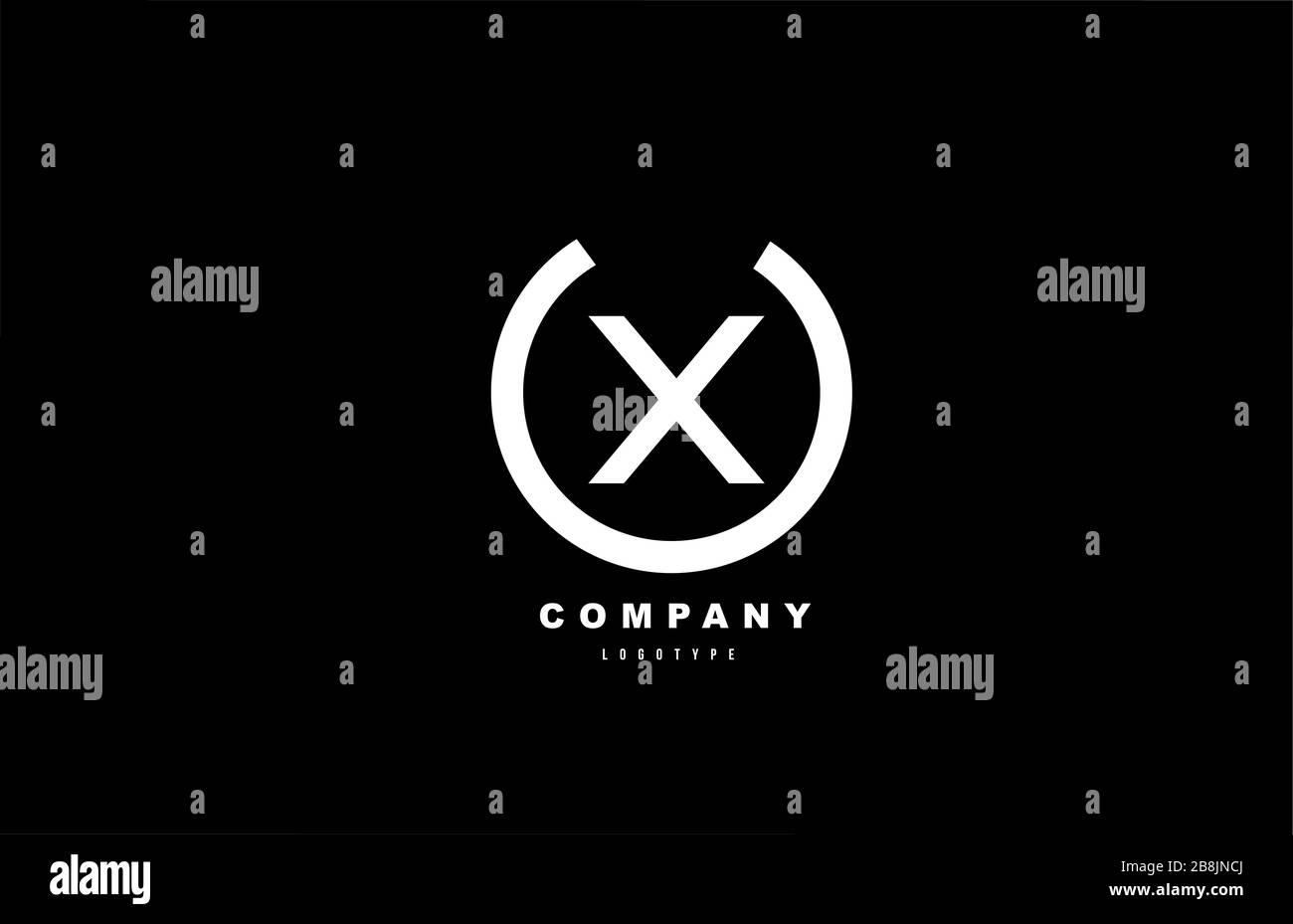 X white and black letter simple logo alphabet icon design for business ...