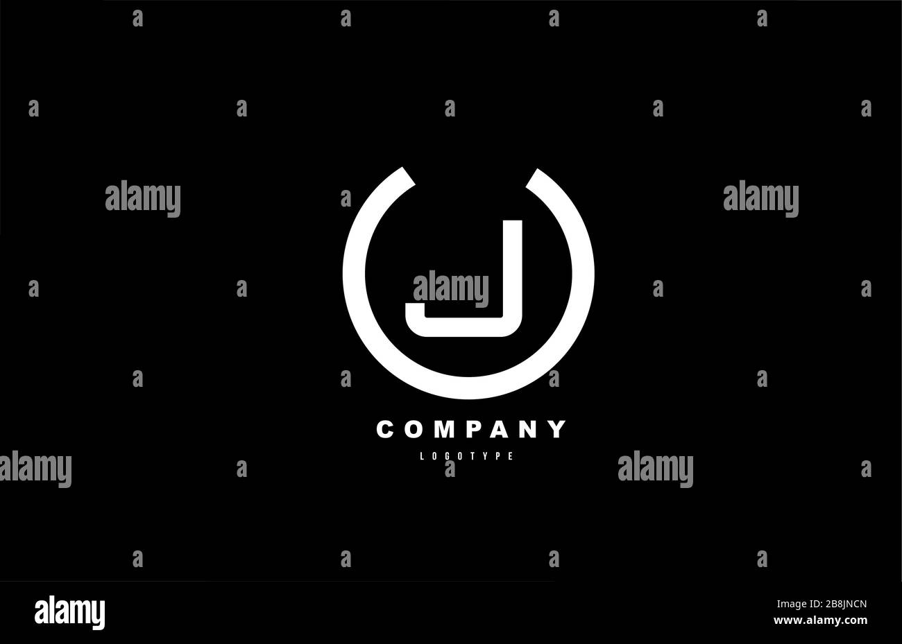 J white and black letter simple logo alphabet icon design for business ...