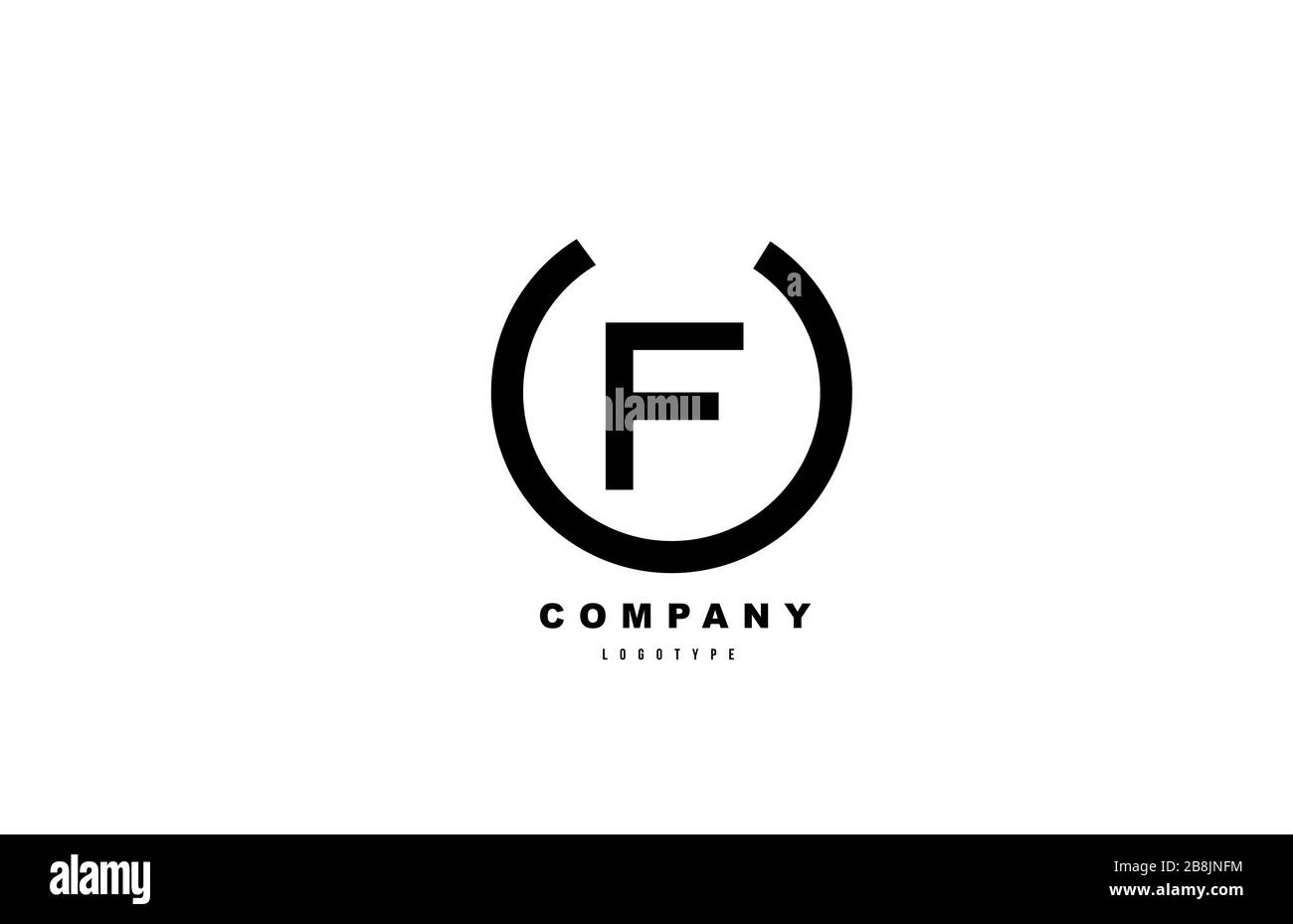 simple F black and white letter logo alphabet icon design for company ...