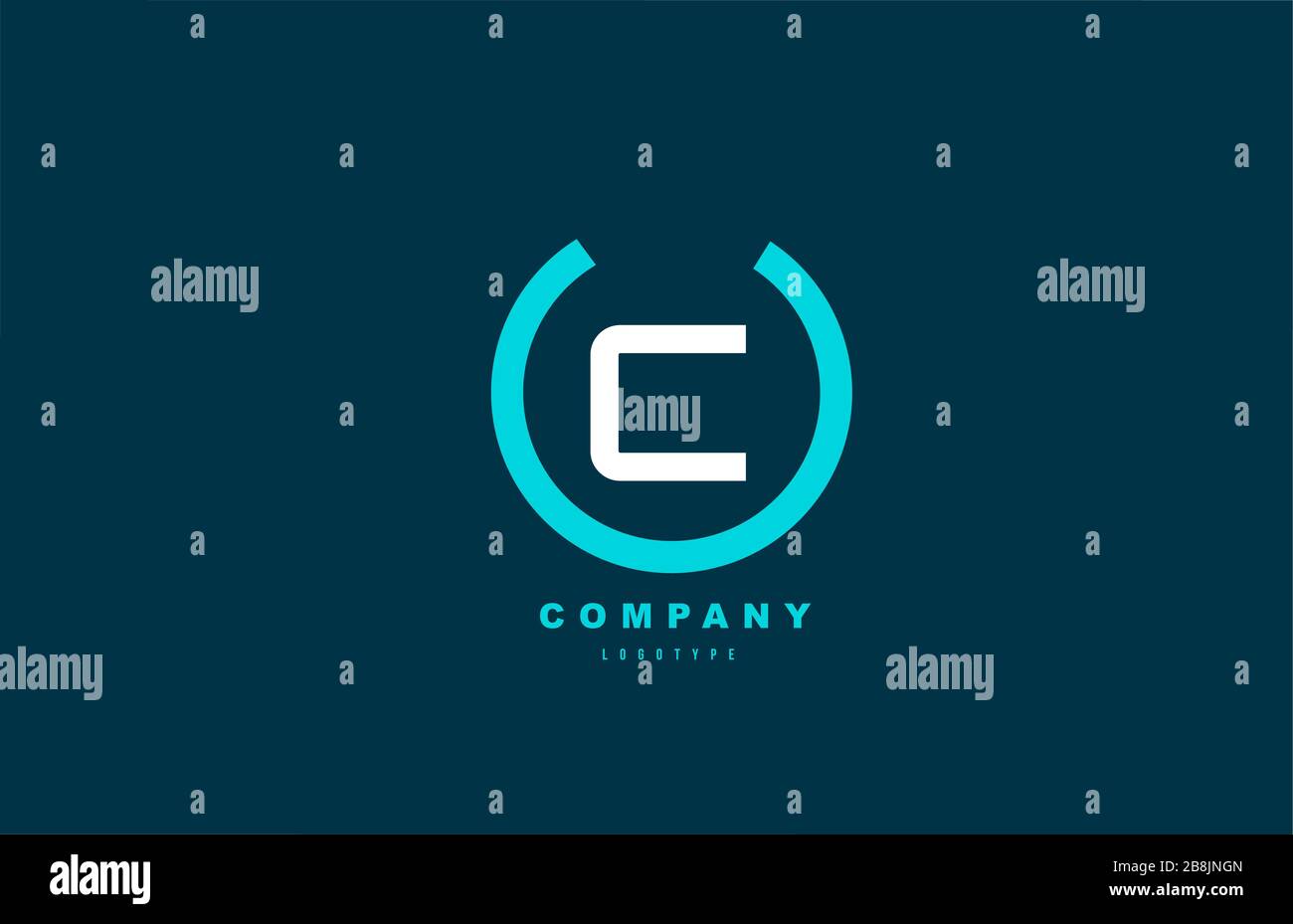 C white and blue letter simple logo alphabet icon design for business ...