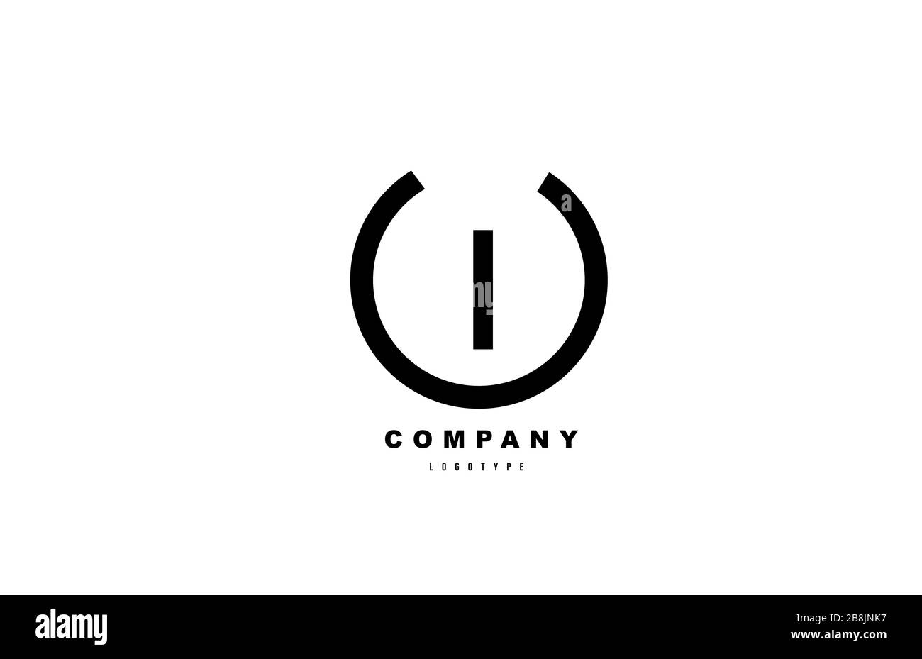 simple I black and white letter logo alphabet icon design for company ...