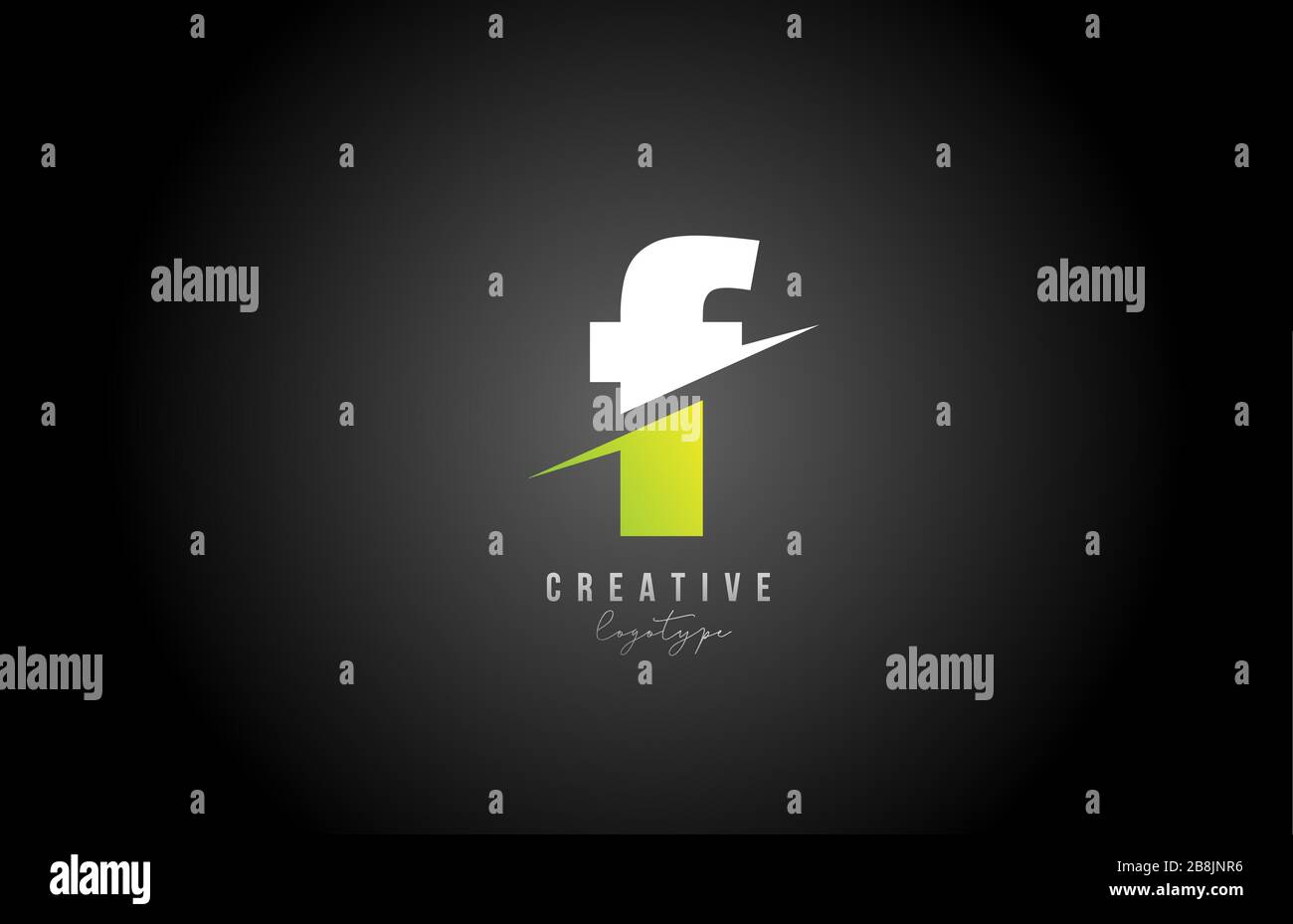 white and green F letter logo alphabet icon design for business and ...