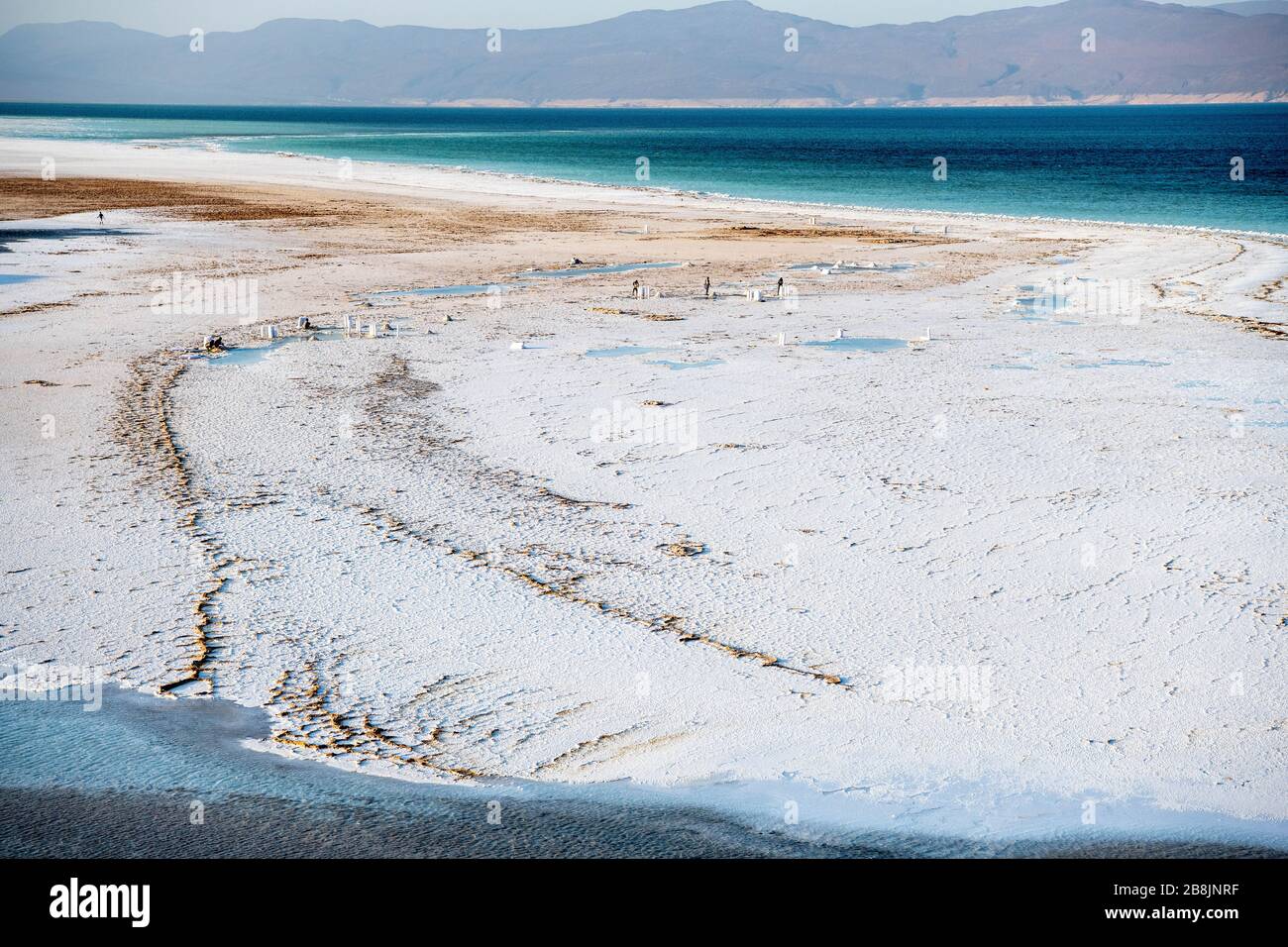 Africa, Djibouti, Lake Assal. Landscape view of lake Assal with ...
