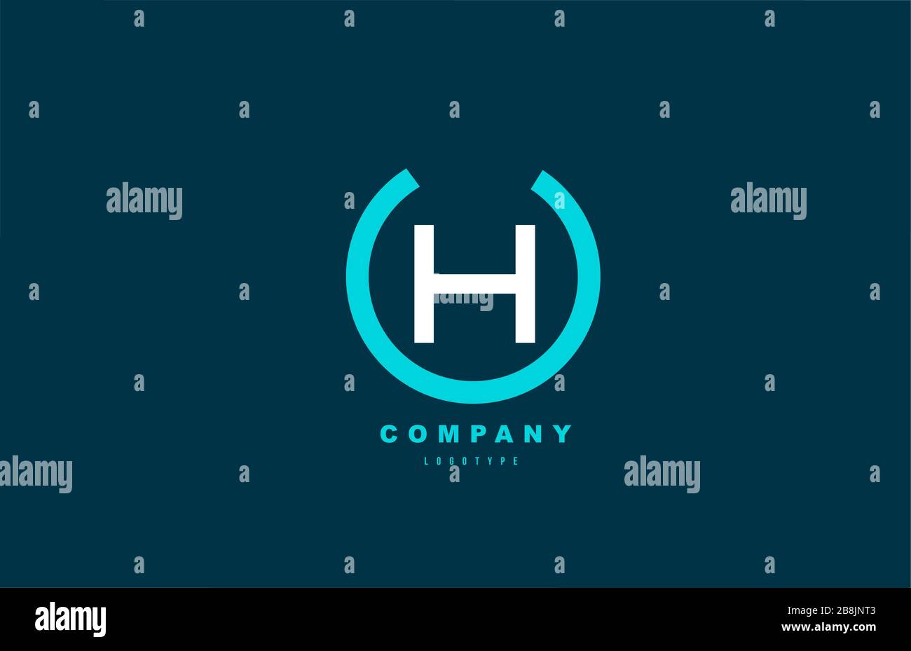H white and blue letter simple logo alphabet icon design for business ...