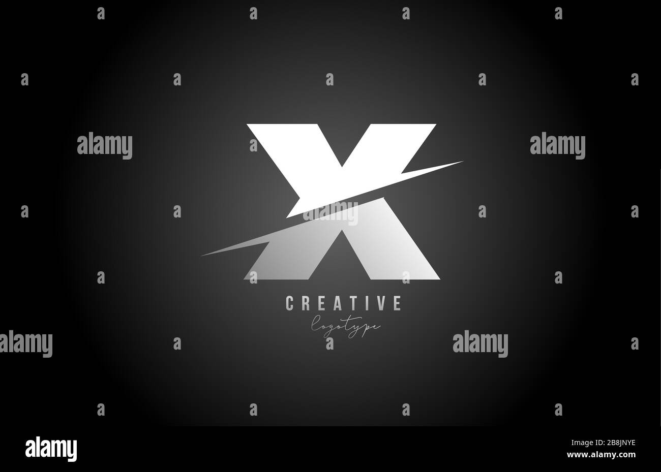 X letter logo alphabet icon design for company and business. Black and ...