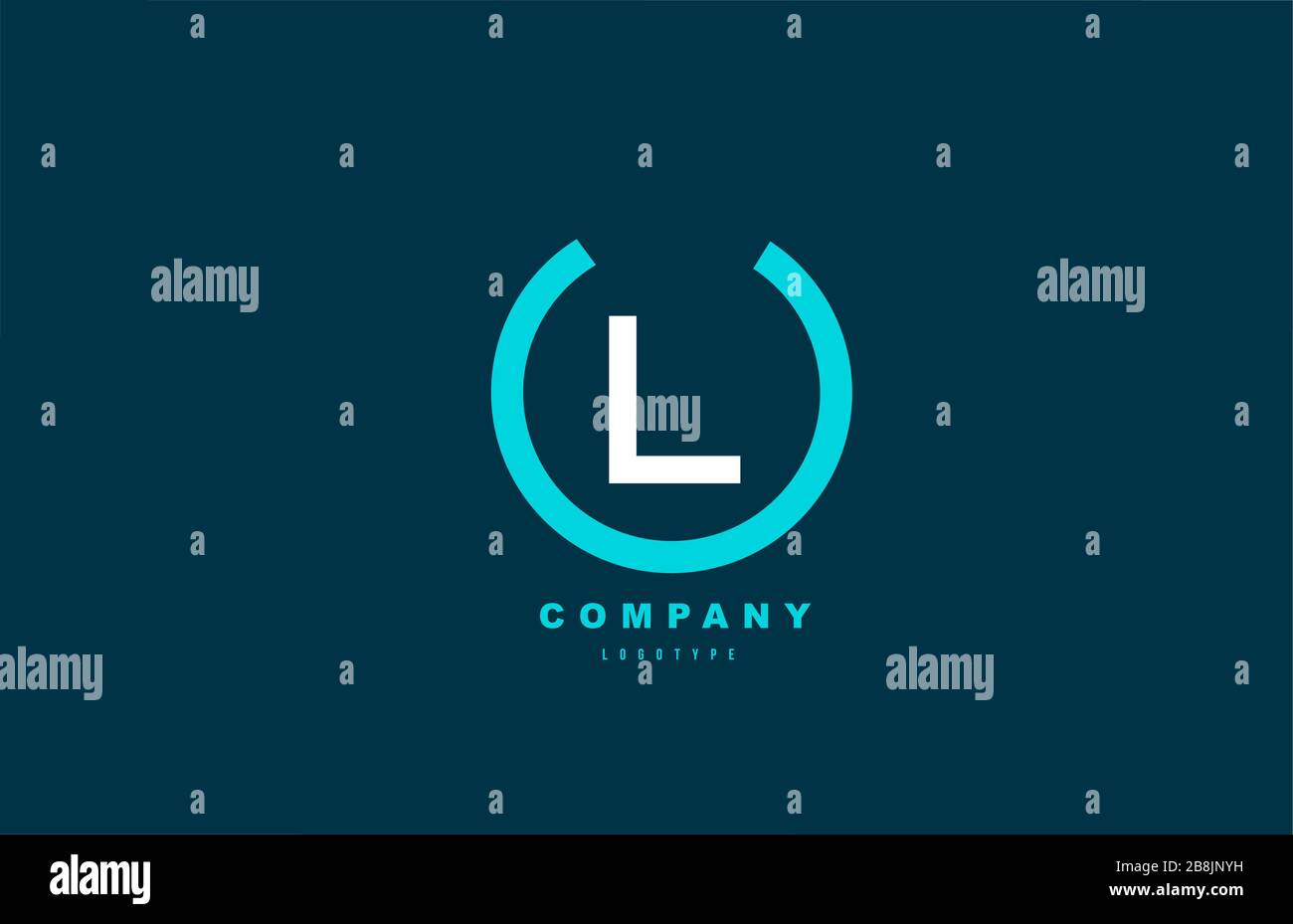 L white and blue letter simple logo alphabet icon design for business ...