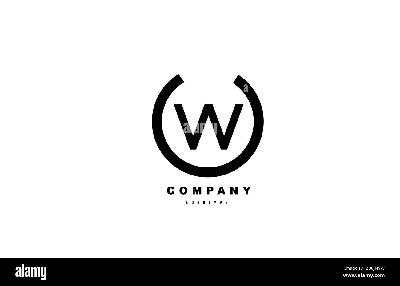 simple W black and white letter logo alphabet icon design for company ...
