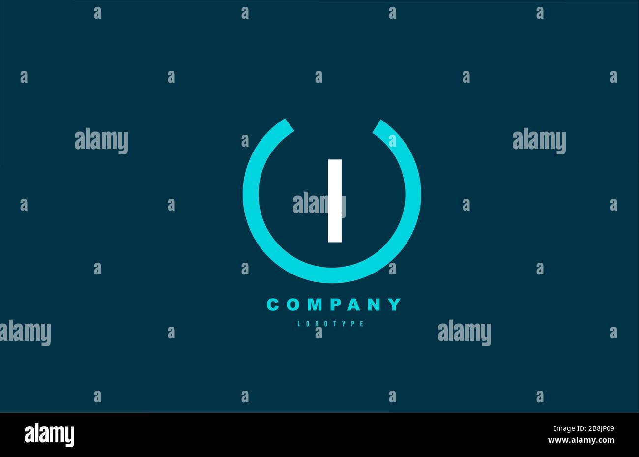I white and blue letter simple logo alphabet icon design for business ...