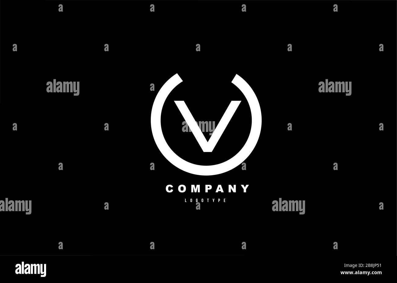 V white and black letter simple logo alphabet icon design for business ...