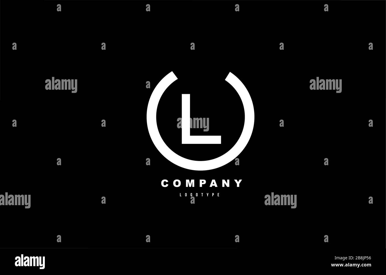 L white and black letter simple logo alphabet icon design for business ...