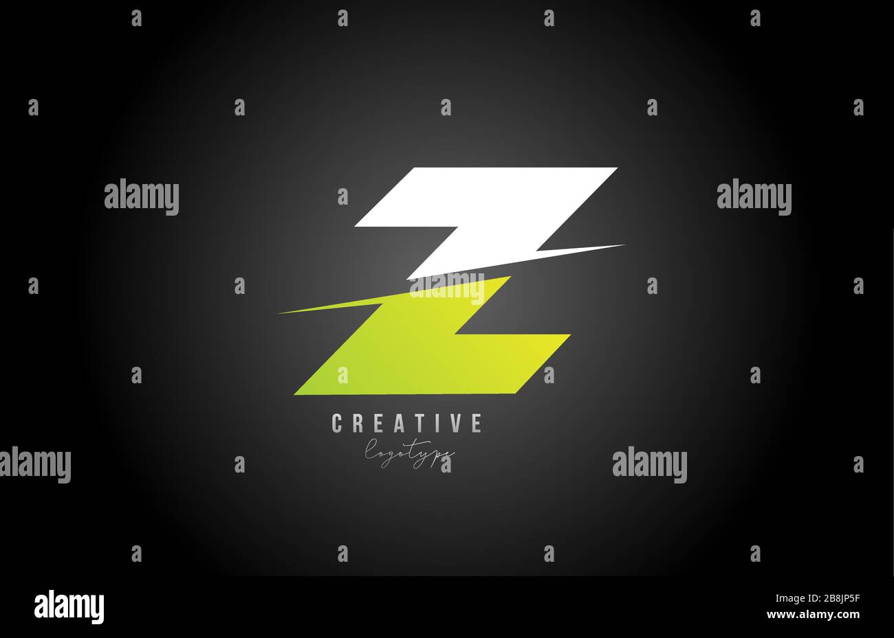 white and green Z letter logo alphabet icon design for business and ...