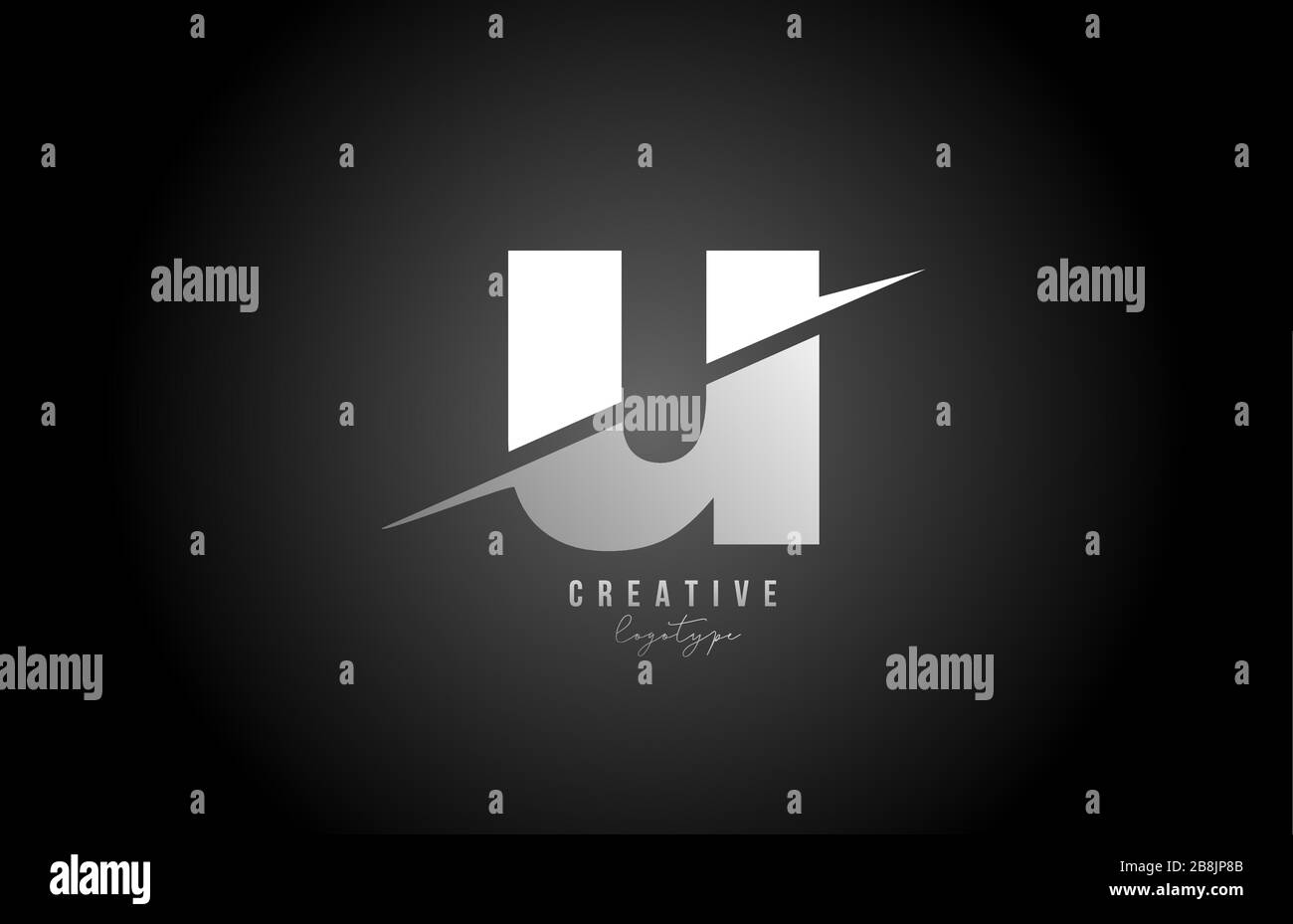 U letter logo alphabet icon design for company and business. Black and ...